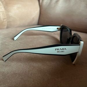 Prada | Accessories | Black And White Oversized Prada Sunglasses | Poshmark